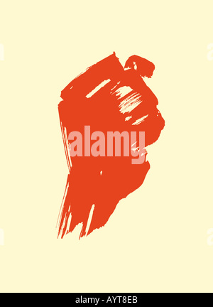 Silkscreen illustration of a fist Stock Photo - Alamy
