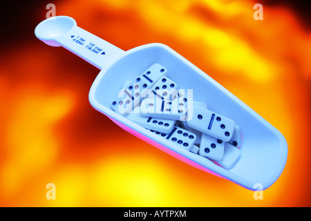 Measuring Spoons with Dominoes Stock Photo - Alamy