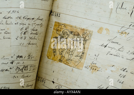 BOOK , FRENCH. CALIGRAPHY, FRENCH WRITING,ANTIQUE Stock Photo - Alamy