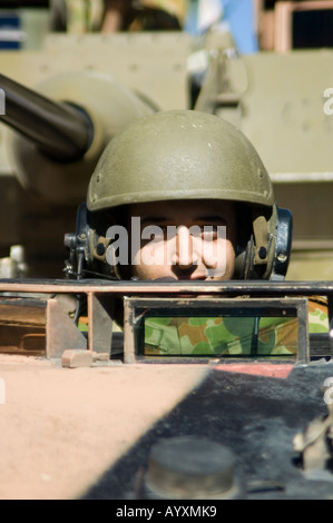 AUSLAV Driver Australian Army personnel carrier Stock Photo - Alamy