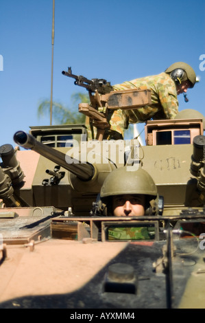 AUSLAV Driver Australian Army personnel carrier Stock Photo - Alamy
