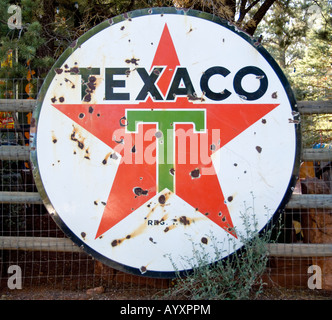 Old Texaco gas station sign on a building in La Conner, Washington ...