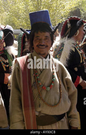 Traditional dress Ladakhi man during Ladakh festival in Leh, Ladakh ...
