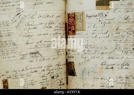 BOOK , FRENCH. CALIGRAPHY, FRENCH WRITING,ANTIQUE Stock Photo - Alamy