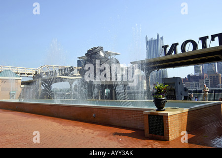 A Clinton Steel furnace now on display in Bessemer Court Plaza ...