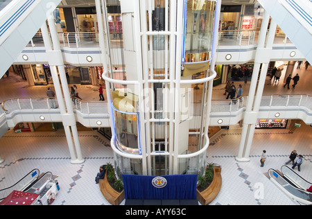 Interior of Princes Quay shopping mall in Hull, East Yorkshire, England ...
