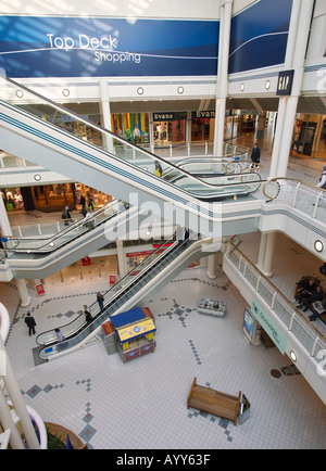 Interior of Princes Quay shopping mall in Hull, East Yorkshire, England ...