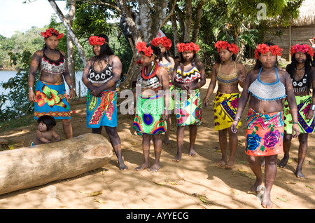 Women of the Native Indian Embera Tribe, Embera Village, Panama Stock Photo - Alamy