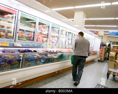 A freezer aisle at Morrisons Supermarket shop in the UK Stock Photo - Alamy