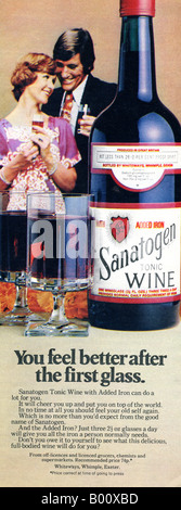 Sanatogen Tonic wine vintage advertisement paper advert 1970s Stock ...