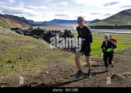 Iceland. The "Laugavegur Ultra Marathon/ Adventure race" course is one ...
