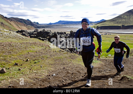 Iceland. The "Laugavegur Ultra Marathon/ Adventure race" course is one ...