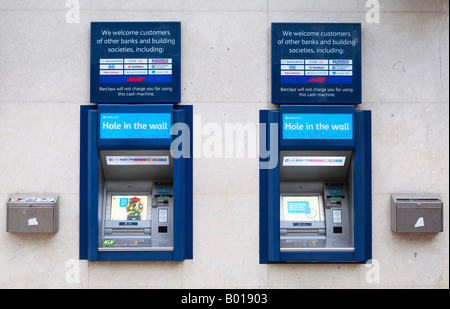 Two Barclays Bank Hole in the Wall ATM Cash Machines, Cambridge Stock ...
