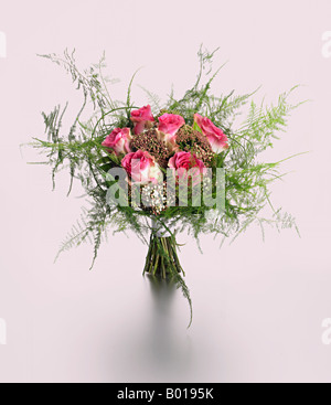 a bouquet sweet pink roses petal on white background , romance and love ...