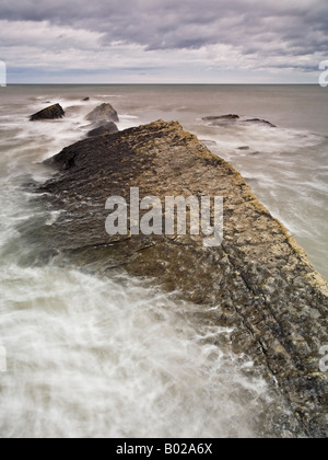 Rock shelf on the Northumbrian coast near Howick and Craster ...