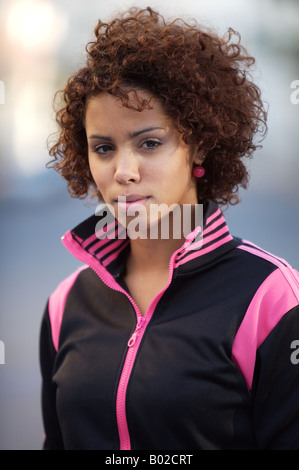 Girls in sports jacket, ethnic background of model half German half ...