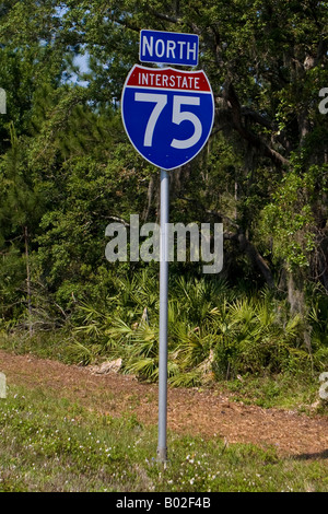 Interstate 75 Sign along U S Highway in Florida USA Stock Photo - Alamy