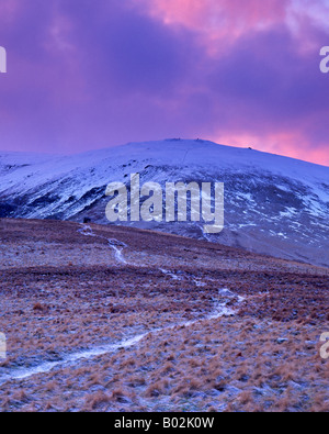 Late winter sunrise over the Cheviots near Henhole and the College ...
