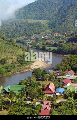 the Landscape at the Mae Nam Kok River in the city of Chiang Rai in ...