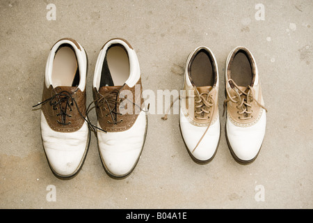Close-up of two pairs of footwear Stock Photo - Alamy