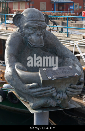 Statue of the monkey hanged as a French spy at Hartlepool England UK ...