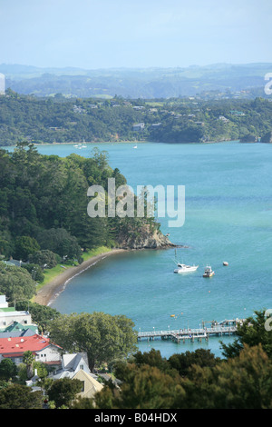 View of Russel from flagstaff hill North Island New Zealand Stock Photo ...
