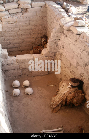 Nazca mummies in burial chamber Peru Stock Photo - Alamy