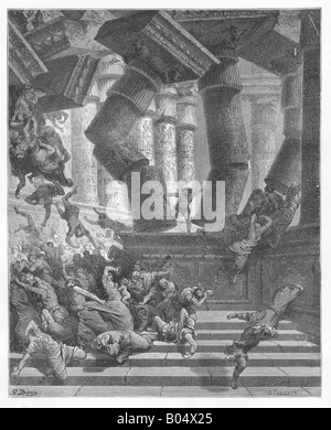 Old Testament. Death of Samson. Engraving by Gustavo Dore (1832-1883 ...