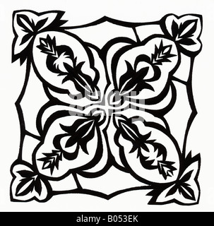 Contemporary paper cutting with symmetrical floral design by Miss Wanda ...