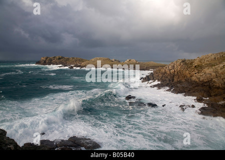 hell bay in a storm bryher Isles of Scilly Stock Photo - Alamy