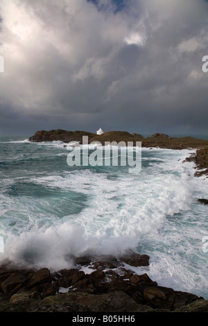 hell bay in a storm bryher Isles of Scilly Stock Photo - Alamy