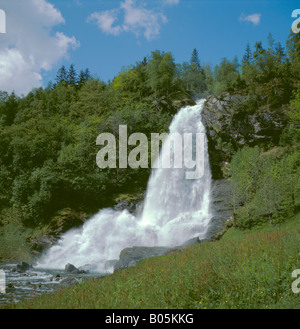 Steindalsfossen, waterfall, Norheimsund, Norway Stock Photo - Alamy