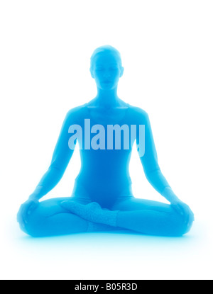 Yoga Woman in Lotus Position on Simple Background Stock Photo - Alamy