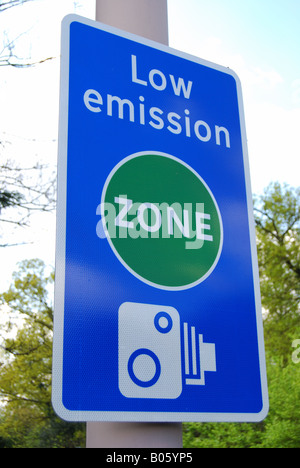 London, UK. A Low Emission Zone and Safer HGV zone road sign in South ...