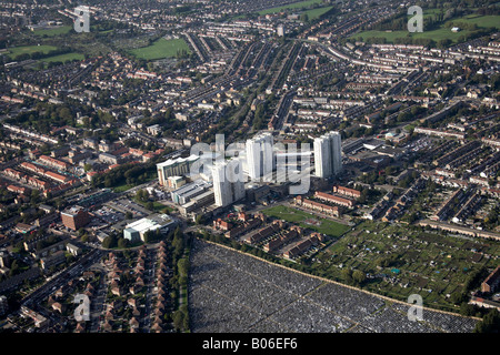 aerial view of Tottenham Park Cemetery, North London, UK Stock Photo ...