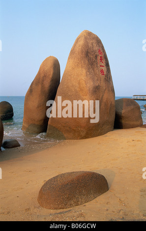 China, Hainan Island, Sanya, Tianya-Haijiao Tourist Zone, Rocks ...