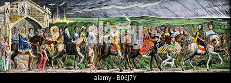 Geoffrey Chaucer ' s Canterbury Tales - The Parson on horseback Stock ...