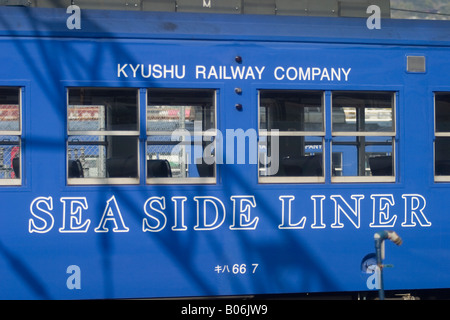 Japan Rail Kyushu Seaside Liner and local trains at Isahaya Station in ...