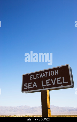 Sea Level Sign at Stovepipe Wells, Death Valley Stock Photo - Alamy