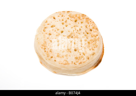 Crumpet isolated on a white studio background Stock Photo - Alamy