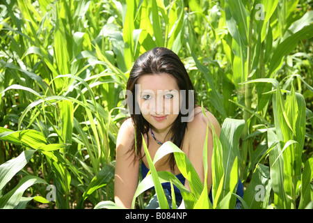 portrait of beautiful woman in corn copy space Stock Photo - Alamy