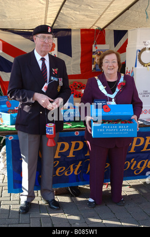 The Royal British Legion collection box for poppy appeal on “white ...