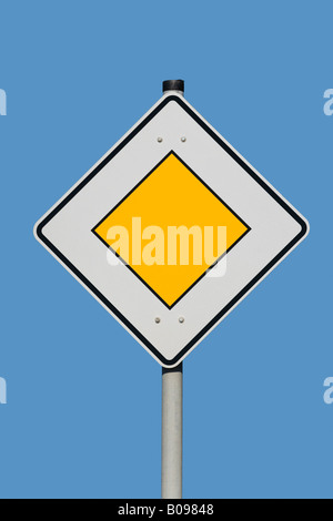 Road signs indicating the main road with priority, Dilbeek, Flemish ...