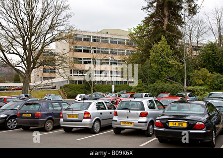 Parked cars at an NHS Hospital car park Amersham Hospital Bucks UK ...