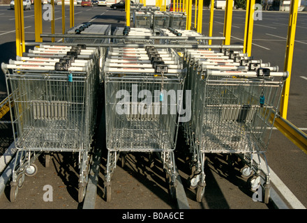 Shopping Carts At Grocery Store Stock Photo - Alamy