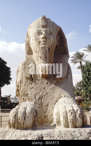 Head of giant alabaster Sphinx Headdress Face Beard Cobra symbol on ...