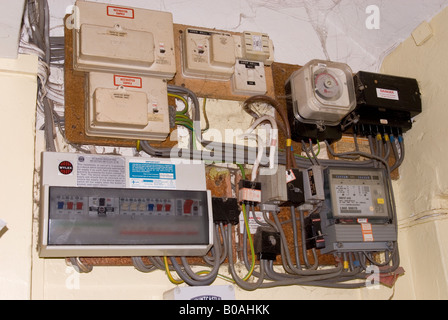 Electric meter and wires in fuse box Stock Photo - Alamy