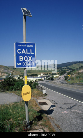 Emergency roadside call box Pacifica California Stock Photo - Alamy
