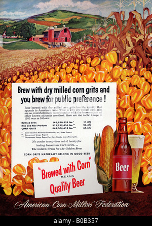 Brewed With Corn Means Quality Beer Stock Photo - Alamy