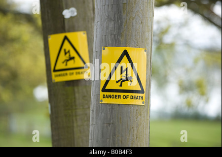 mains electricity danger signs on street junction boxes in richmond ...